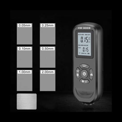 0-2000UM Paint Thickness Gauge Portable Digital Automobile Film ...