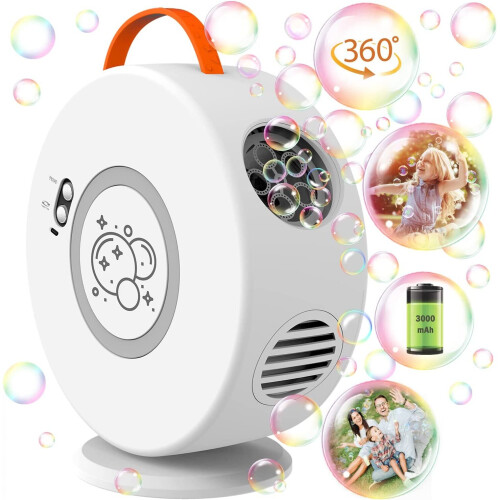 Bubble Machine Automatic Bubble Blower for Kids Toddlers Rechargeable Battery Portable Bubble ...