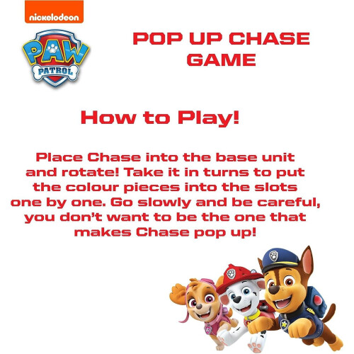 Paw Patrol Pop Up Chase Surprise & Fun Game on OnBuy