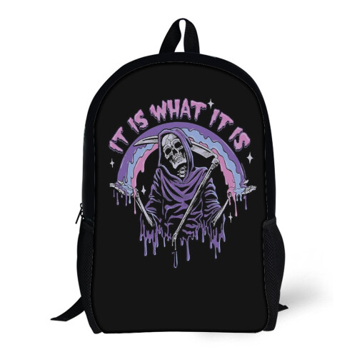 Backpacks Death ~ It Is What It Is ~ Pastel Goth Grim Reaper Drip ...