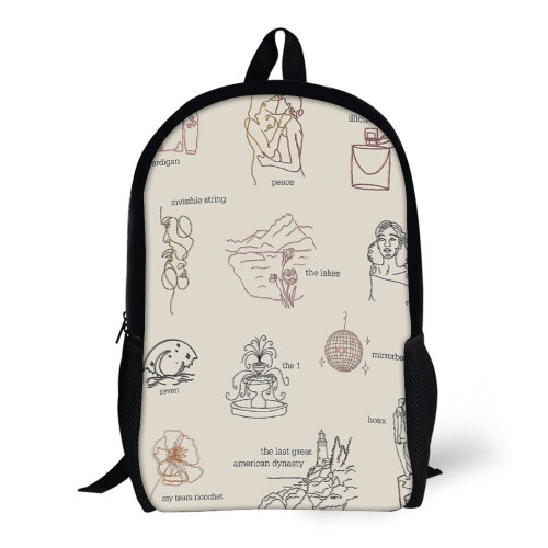 Backpacks Taylor Swift Folklore Album Collection (Line Art) 17inch ...