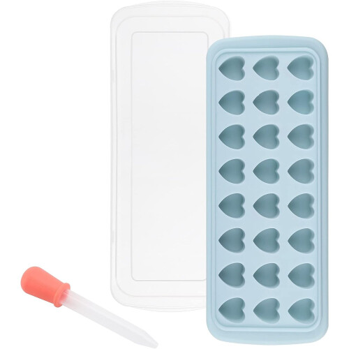 Heart Shaped Silicone Mold with Liquid Dropper, Stackable Ice Cube Tray ...