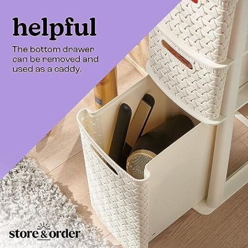 Order Slimline 3 Drawer Tower - Slim & Narrow Plastic Storage Drawers ...