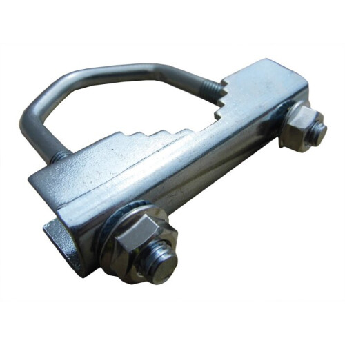 2 x HEAVY DUTY 2" INCH STEEL MAST CLAMP JAW V U BOLT AERIAL SATELLITE ...