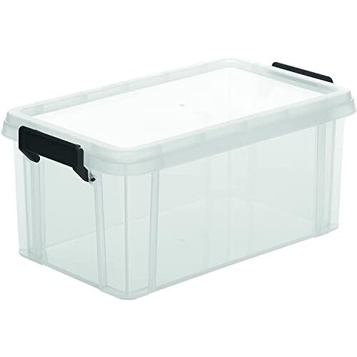 Iris Ohyama, Plastic Storage Boxes with Lid and Clip closing, 6L, Set ...