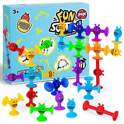 NYOBABE Suction Toys,57Pcs Silicone Sucker Toys,Baby Bath Toys,Sensory ...