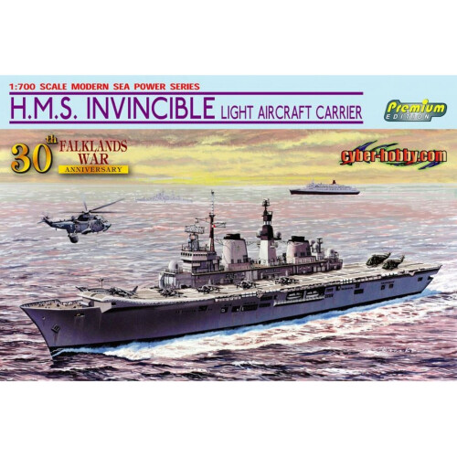 1:700 HMS Invincible Light Aircraft Carrier Falklands War model kit on ...