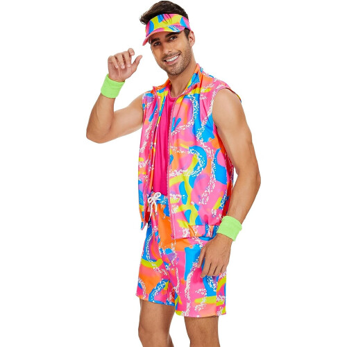 (Pink, Small) Ken Costume Halloween Cosplay Couples Outfits Swimwear ...