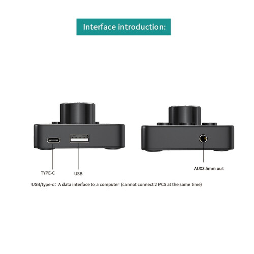 USB External Volume Control Adjust Knob Bluetooth 5.1 with Play Pause ...