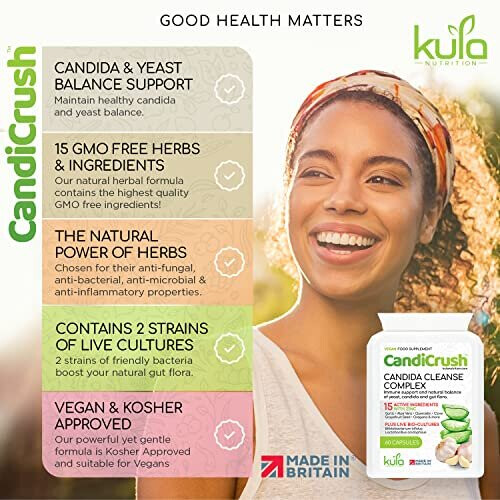 CandiCrush Thrush Treatment - 60 Vegan Thrush Tablet Capsules - Candida ...