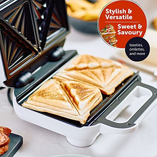 Deep Fill Toastie Maker | 2 Slice Sandwich Toaster | Non-Stick Plates ...
