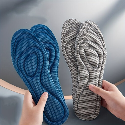 1 Pair Grey Sports Insoles 4d With Anti odor High Elastic Sweat ...