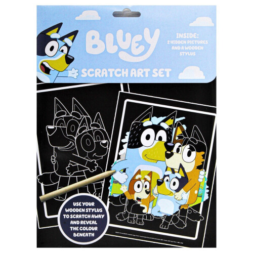 Bluey Scratch Art Set - Reveal Colorful Pictures with 2 Hidden Images ...