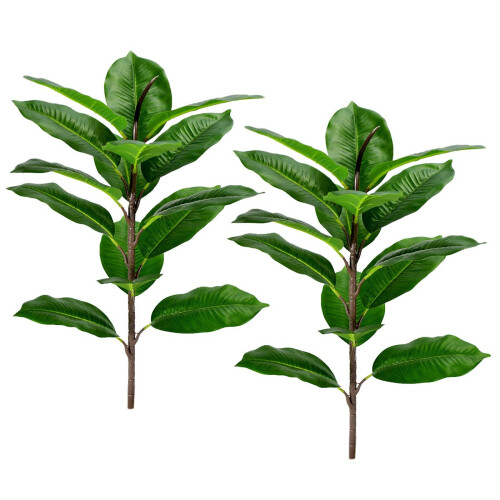 2Pcs Faux Banana Tree Tropical Monstera Leaf Turtle Palm Leaves Fern ...