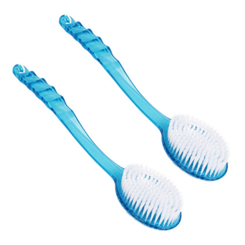 2x Long Handled Plastic Body Bath Shower Back Brush Scrubber Skin