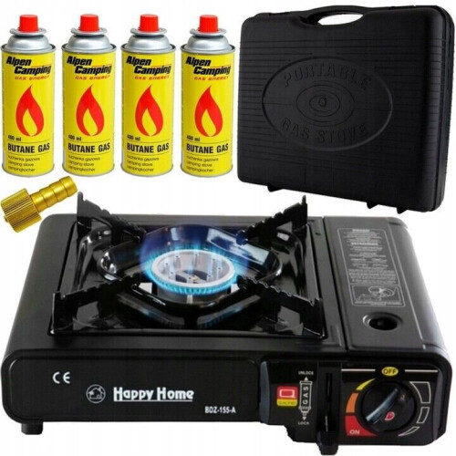 (Gas Stove + 8 Butane Cans) Butane Stove Portable Cooker in Carry Case ...