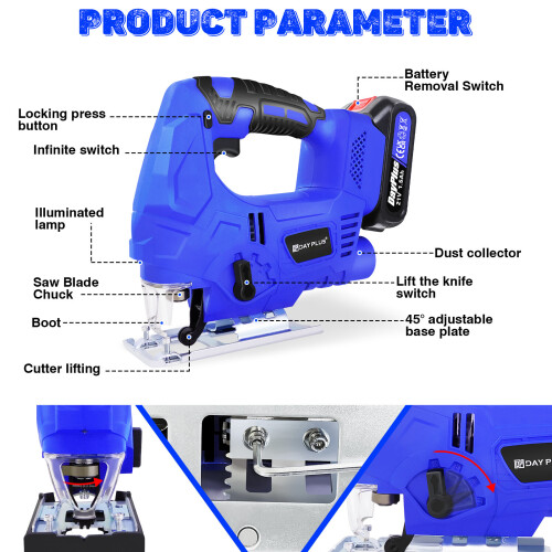 Cordless Jigsaw Powerful Tool Jig Saw Electric 400W Low Vibration for ...