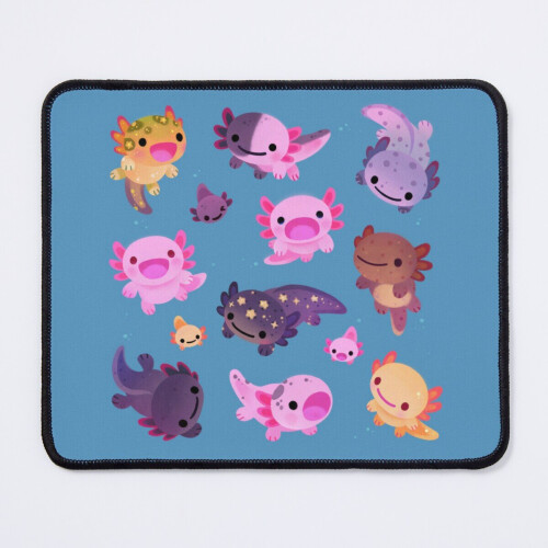 Mouse Pad Happy axolotl - blue 11.8 x 9.8 inch Computer Mat Gaming ...