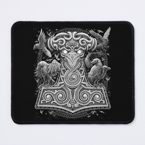 Mouse Pad Thors Raven Hammer Norse Viking Pagan Mjolnir 11.8 x 9.8 inch ...