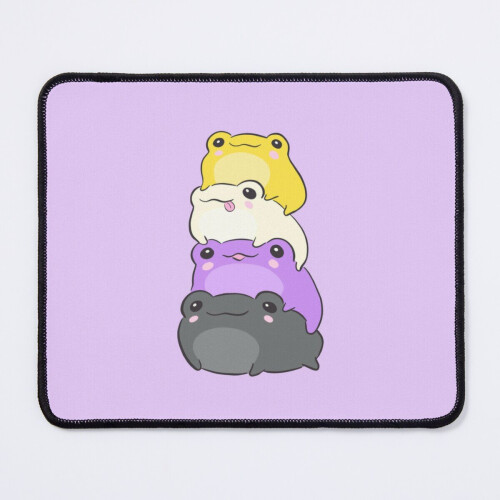 Mouse Pad Cute Nonbinary Pride Frog Pile: A Kawaii Aesthetic in Subtle ...