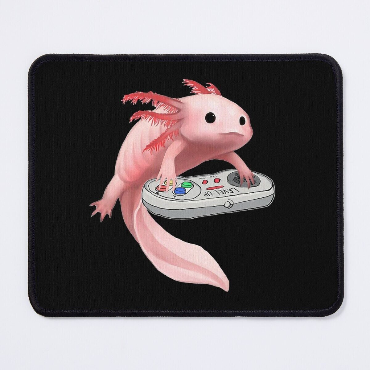 Mouse Pad Axolotl Fish Playing Video Game White-Axolotl Lizard Gamers ...