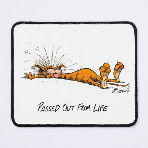 Mouse Pad Bloom County Bill The Cat Passed Out From Life Funny Cartoon ...