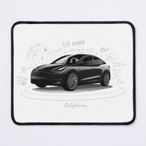 Mouse Pad Tesla Model Y Original Fan Art serial number: TMY001BLAW 11.8 ...