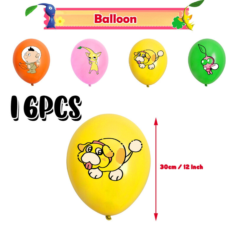 (Balloon) Pikmin Birthday Themed Party Supplies Decoration Set Balloons ...