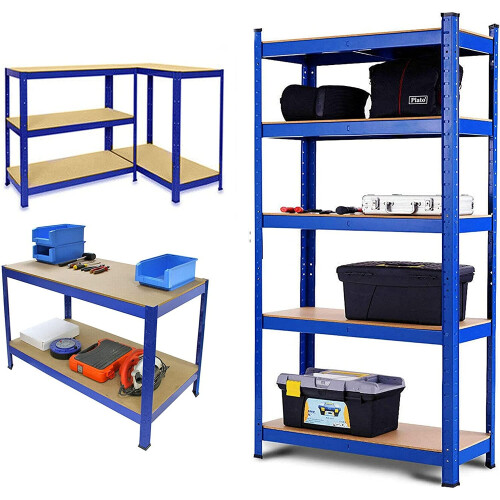 (Galvanized-150x70x30cm) Shelving Unit for Garages Sheds and Garden ...