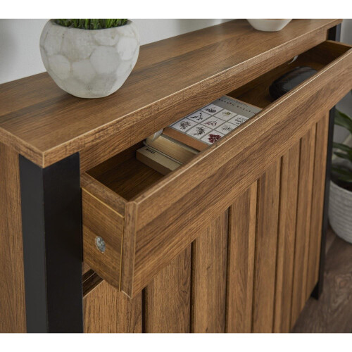 Vale Designs Storage Radiator Cover with Drawer - Wood and Black Small ...