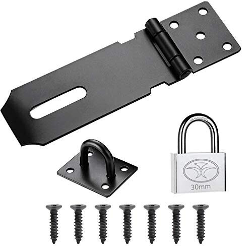Stainless Steel Padlock Hasp, Door Padlock Hasp Heavy Duty Hasp and Staple with Screws, Door ...