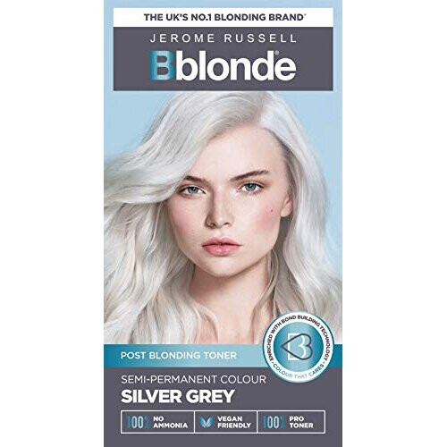 Bblonde Silver Grey Post Blonding Toner - Semi Permanent Hair Dye Kit ...