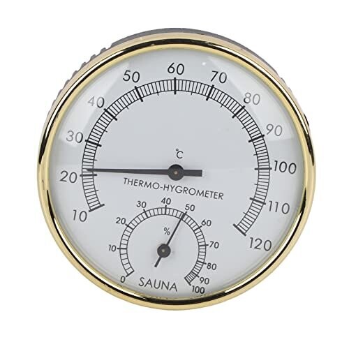 2 in 1 Sauna Room Thermometer Hygrometer Metal Dial Indoor Temperature ...