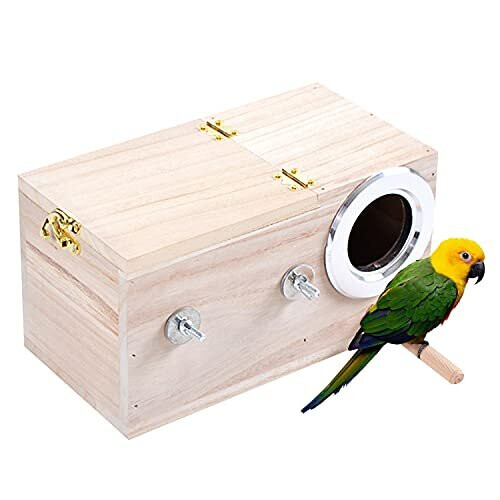 Parrot Breeding Box Wood Breeding Box for Birds Budgie Nesting Box ...