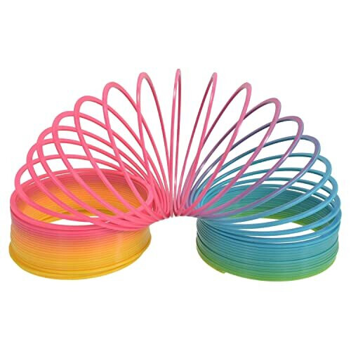 Magic Rainbow Spring Coil 10cm x 10cm Fun Colourful Stretchy Bouncing ...