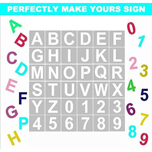 36 Pcs Letter Alphabet Stencils 3 inch Reusable Letter and Number ...