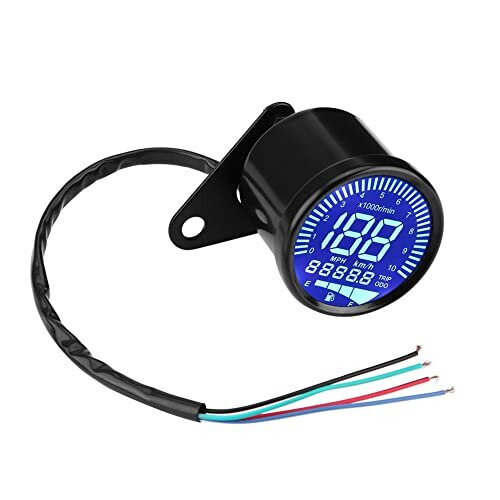 Motorcycle Speedometer, Universal 12V DC Motorcycle Speedometer Mph LED ...