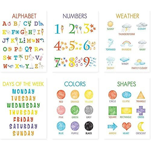 Alphabet Numbers Canvas Poster,Kindergarten Art Prints,Cute Numbers ...