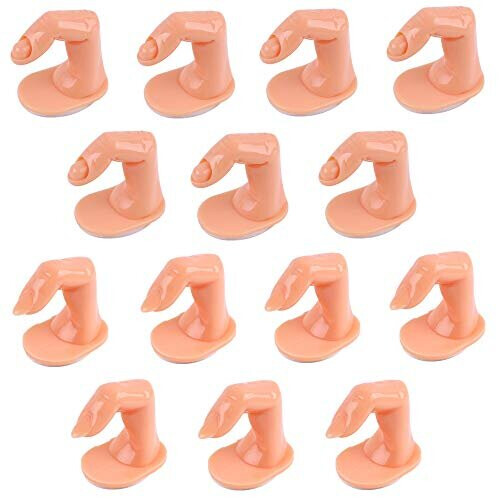 14Pcs Manicure Practice Hands Finger Practice Stand Plastic Fake ...