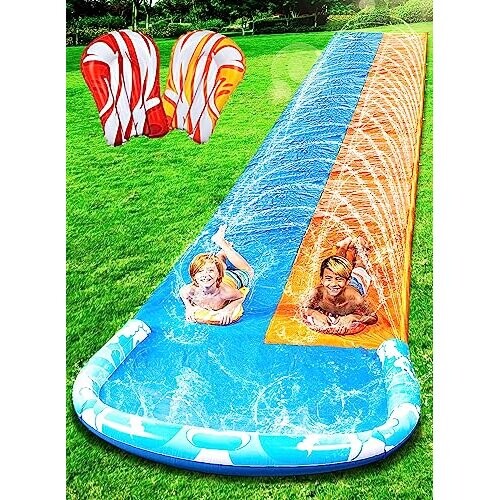 685 cm Slip Slide and 2 Bodyboards, Lawn Water Slides Slip N ...