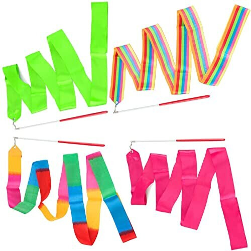 12 Pack Dance Ribbons Gymnastic Ribbon for Kids Dancing Streamers ...