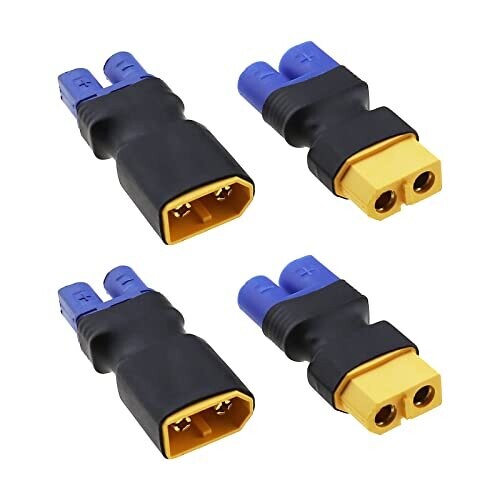 4pcs XT60 Female to EC3 Male Plug Adapter XT60 Male to EC3 Female Connector Wireless Battery ...