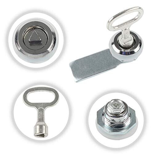 2 Pcs Wheelie Bin Locks with Keys, Triangle Gas Meter Box Lock Cam Lock ...
