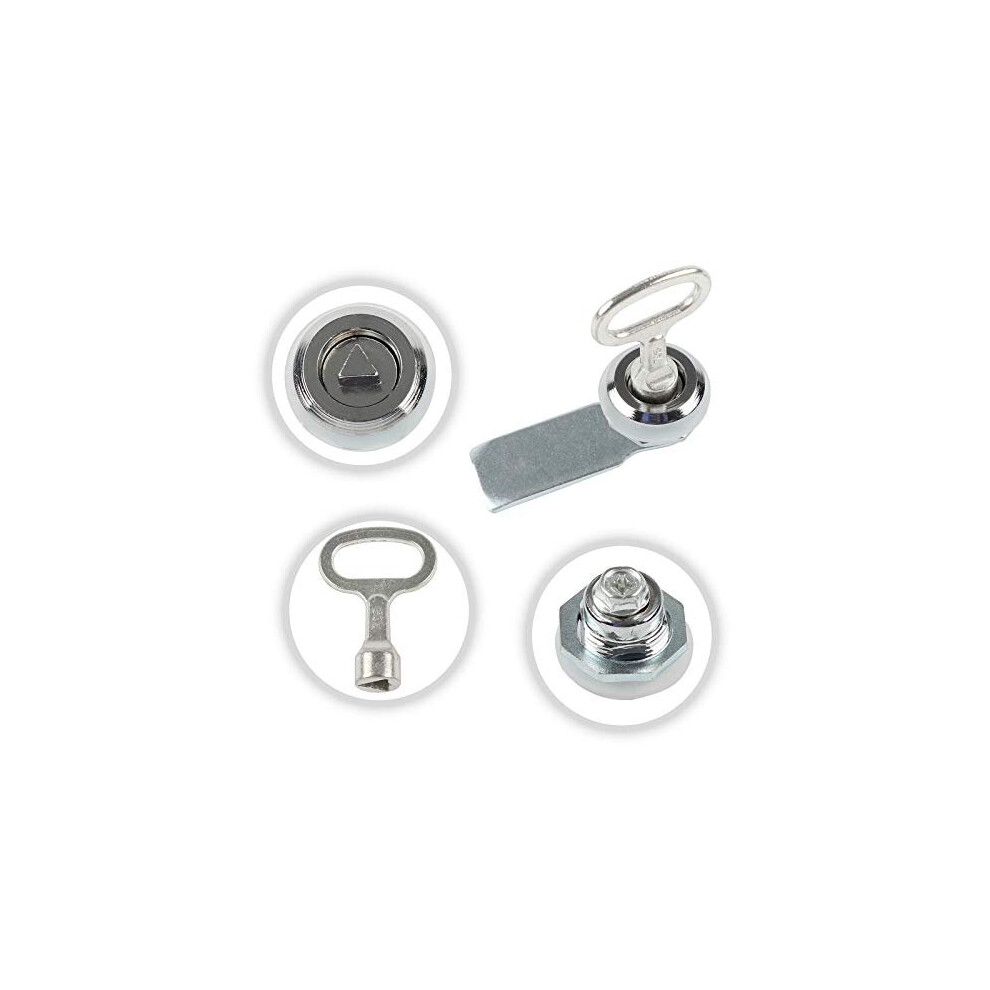 2 Pcs Wheelie Bin Locks with Keys, Triangle Gas Meter Box Lock Cam Lock ...