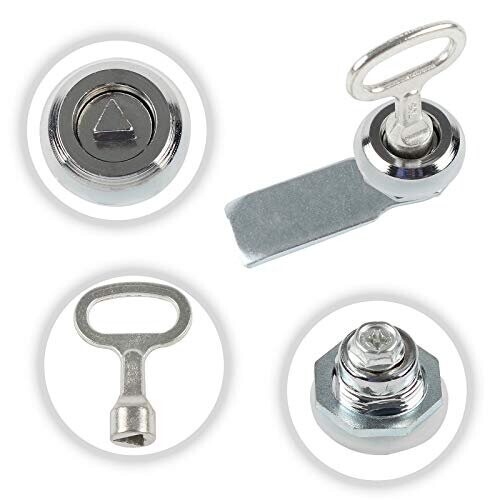 2 Pcs Wheelie Bin Locks with Keys, Triangle Gas Meter Box Lock Cam Lock ...