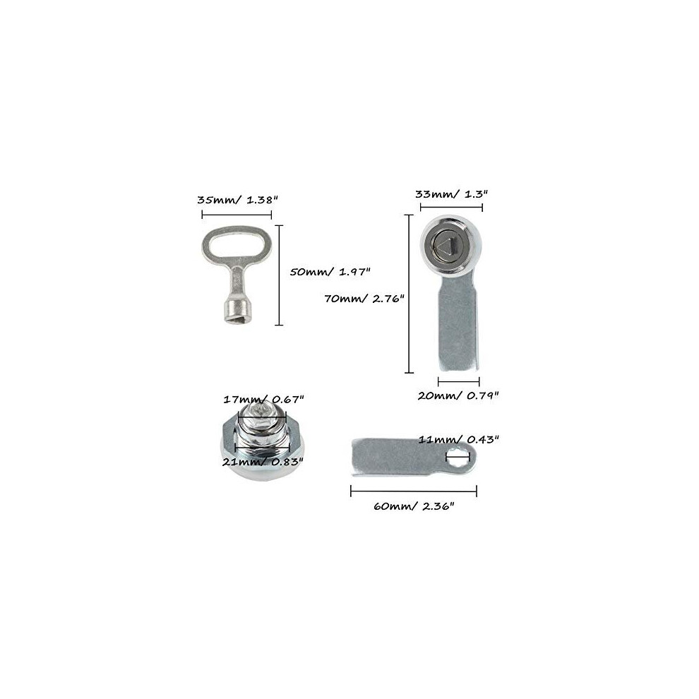 2 Pcs Wheelie Bin Locks with Keys, Triangle Gas Meter Box Lock Cam Lock ...