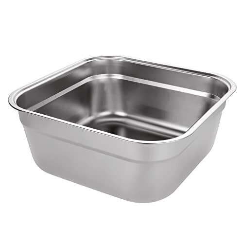 Washing Up Bowl, 304 Stainless Steel Large Rectangular 10 Litre Washing ...