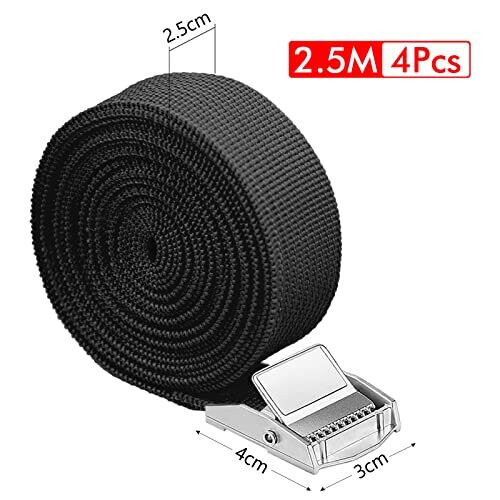 4 Pcs Ratchet Tie Down Straps Roof Rack Straps 2.5m x 25mm Adjustable ...