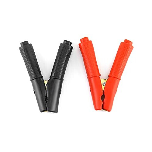 QWORK 4 Pack 100A Jump Lead Clamps, Heavy Duty Pure Copper Crocodile ...