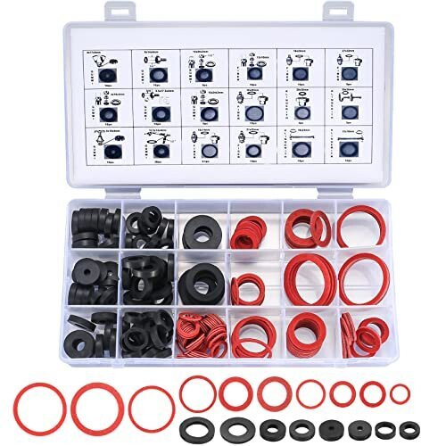 202 Pcs Rubber O Ring Gasket Kit, Rubber Sealing Hose Washers Set ...